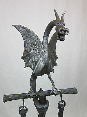 Forged Wrought Iron Dragon Fire Tool Set | Bushere & Son Iron Studio Inc.