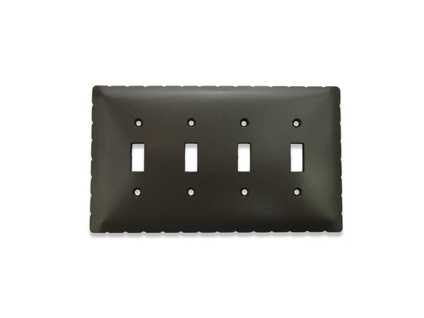 Classic Rancho Iron Switch Plate 4 Gang Quad Toggle SEPH441 | Bushere ...
