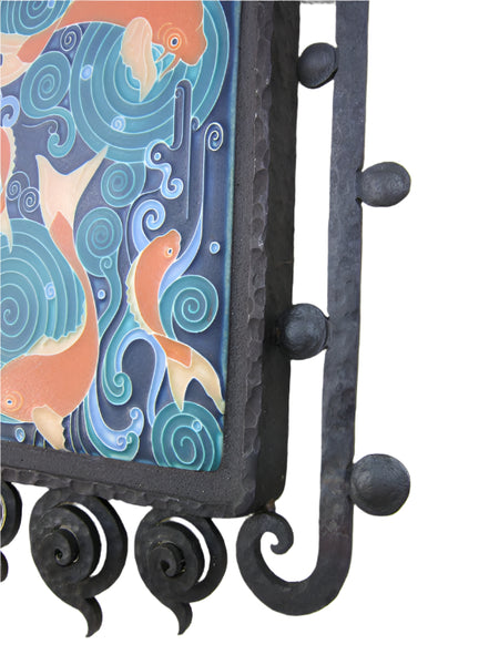 Motawi Koi Pond Fish Tile Iron Wall Plaque | Bushere & Son Iron Studio Inc.
